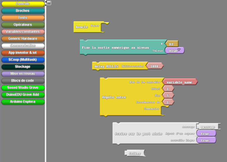 Aide à l’utilisation d’ArduBlock | Téléfab